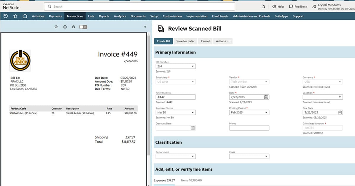 NetSuite Invoice Capture Software | NetSuite