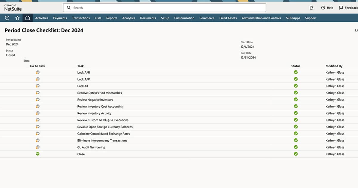 NetSuite Financial Close Management Software