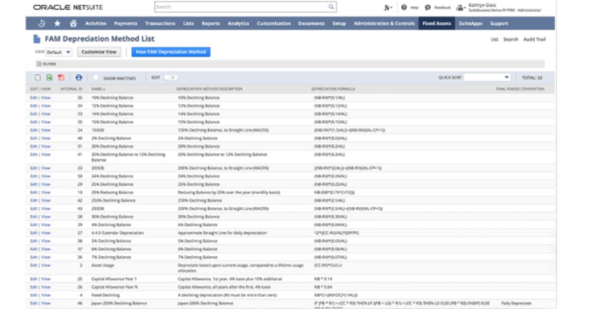 NetSuite Fixed Assets Management Software