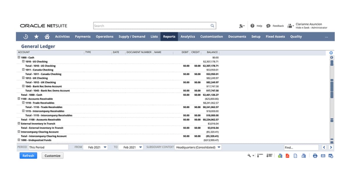 NetSuite General Ledger Software NetSuite General Ledger Software