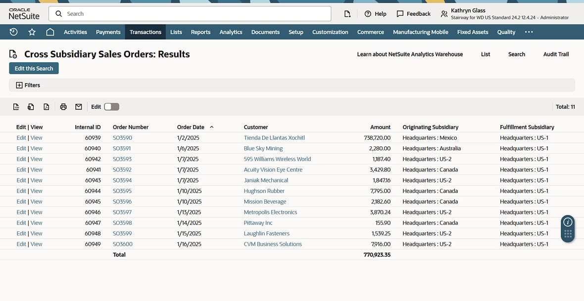 NetSuite Cross-Subsidiary Fulfillment | NetSuite