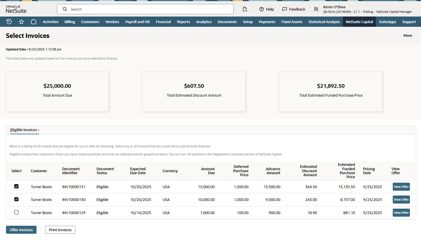 NetSuite Capital Accounts Receivable and Invoice Financing | NetSuite